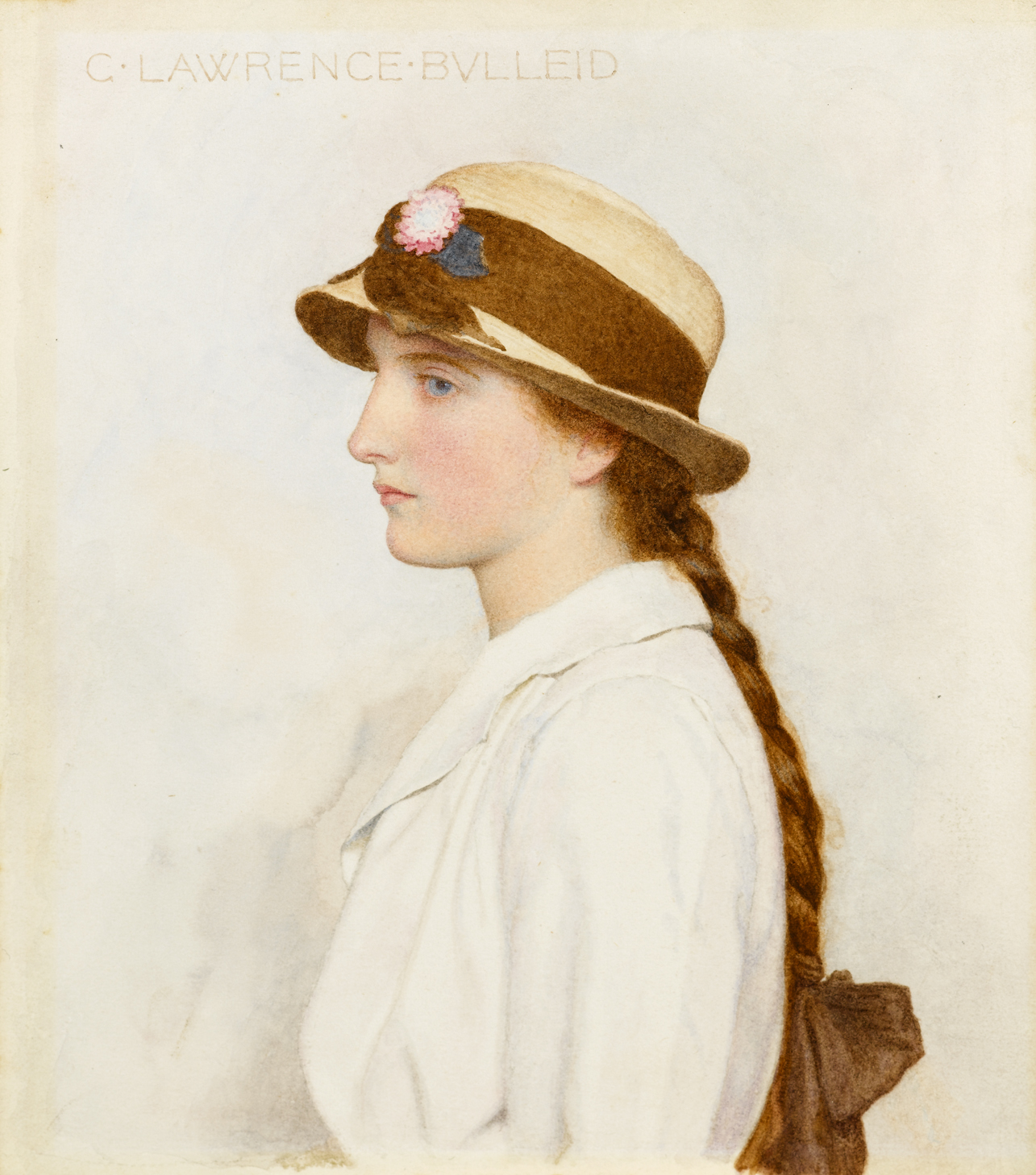 George Lawrence BULLEID | A Young Girl in a Straw Hat